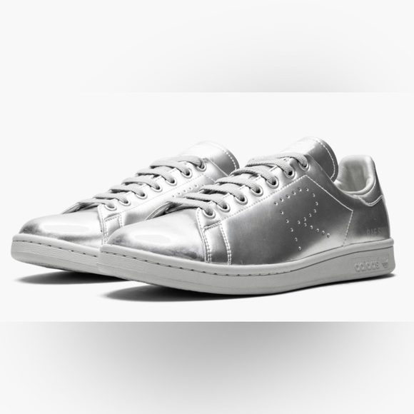 adidas | Shoes | Metallic Silver Adidas X Raf Simons Sneakers Stan ...